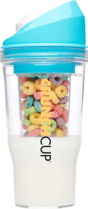 Kickzu Crunch Cup On-the-Go Cereal Tumbler, Dual Compartment Water ...