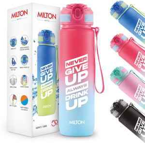 MILTON Gen'Z Water Bottle(Never Give Up) with Straw 1000 ml Plastic ...