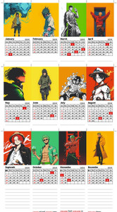 AMTHA AMTHA ANIME HERO Tabletop Desk Calendar With Clear Dates and ...