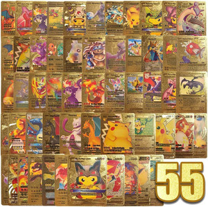 Authfort 55 Pack Gold Vmax DX GX Rare Gold Cards, Gold Foil Assorted ...