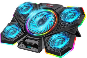 CLAW (OPEN BOX) Glacier F13 RGB Laptop Cooling Pad with 5 Fan Ergonomic ...
