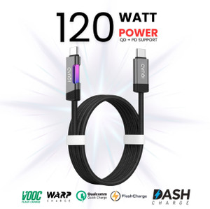 iQUAD Type C 1 m Fast Charge Type C Cable 120W LED Flash Indicator ...