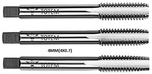 TH1 Totem HSS Tap Set For Threading 4MM(4 X 0.7) Set Of 3 Pieces Silver ...