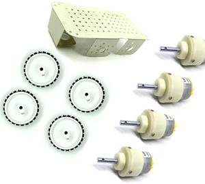INVENTO Metal Chassis 4 Wheel Platform 200x105x50mm + 10 RPM DC Motor ...