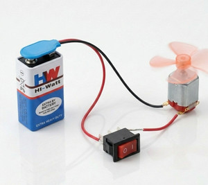 Royalplazza 1xHW 9V Battery1x Battery Snapper1xDC Motor,1x Fan Blade ...