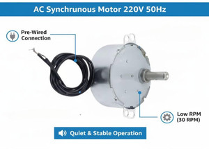 AK ELECTRO Swing tor 220V 50Hz 30 RPM MMoetal Body Slow Speed Motor for ...