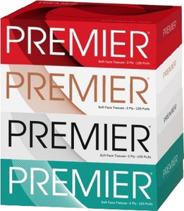 Premier Box Face Tissue Papers 100 Pulls 2Ply (Pack of 4-400 Pulls, 800 ...