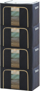 Vervita PACK OF 4 Clothes Storage Bag Organizer with Steel Frame Oxford ...