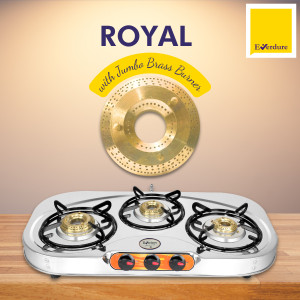 Everdure Royal 3 Burner (with Extra Big Party Burner) Stainless Steel ...