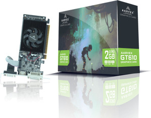 AARVEX Graphic Card GT610 2GB DDR3 DDR3 2 GB NVIDIA Chipset 64 bit 1600 ...
