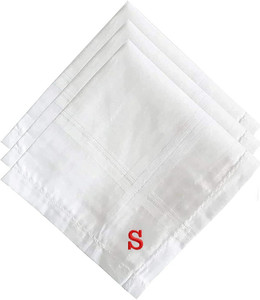 Mrunals Fashion Cotton Handkerchief initial "S" for Men, (Pack of 3 ...