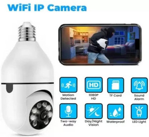 Radhe PLUG Wi-Fi CCTV Camera Wireless Bulb Shape PTZ V380 Pro Indoor ...