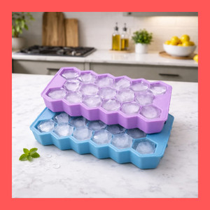 MMHH 17 Cubes Hexagon Silicone Ice Tray, Flexible Freezer Ice Mold Tray ...