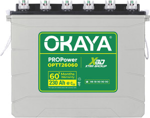 OKAYA 66 Months Warranty Tubular Inverter Battery Price in India - Buy ...