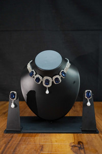 ratnaveda Alloy Silver, Sterling Silver Blue Jewellery Set Price in ...