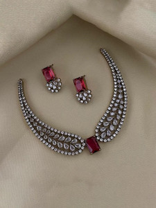 Jewel Star Brass Gold-plated Red Jewellery Set Price in India - Buy ...