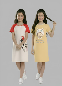 VP TEXX Kids Nightwear Girls Printed Cotton Blend Price in India - Buy ...