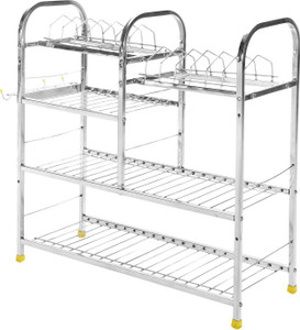 IRONTECH Utensil Kitchen Rack Steel Kitchen Care | 4 Shelf Dish Rack ...