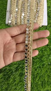 TULSI ENTERPRISE 008 jal miror 9 golden jal mirror fancy lace (9Meter ...