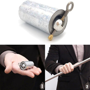 Kayaan Magic Stick Silver Appearing Cane Metal Steel Stick Stretchable ...