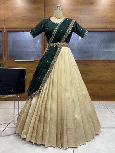 Payu Solid Semi Stitched Lehenga Choli - Buy Payu Solid Semi Stitched ...
