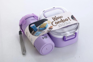 Flipkart.com | Twimish NEW WOW LUNCH BOX & WATER BOTTLE COMBO - PURPLE ...