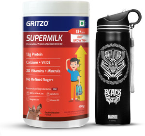 Gritzo SuperMilk Growth+ (13+y Boys), 13g Protein (Double Chocolate ...