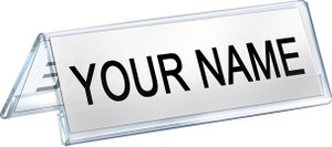 PRIYANSHMIMPEX Clear Acrylic Name Stand|2 Sided V-Shaped Desk Sign Name ...