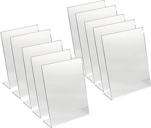 raj enterprises Acrylic Sign Holder A6 Vertical, Desktop Slanted Sign ...