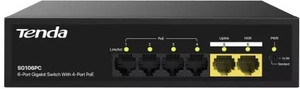 TENDA SG106PC 4 Port Poe Switch (4 Giga Poe + 2 Giga Uplink) 6 Ports ...
