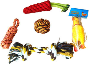 DogoDrillz Dog & Cat Chew Toys Combo Pack of 5, Cotton Chew Toy, Ball ...