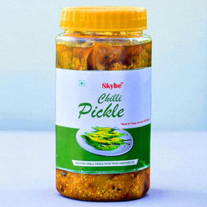 SKYBE Traditional Rajasthani Mirchi Achar 1 kg – Spicy & Tangy Green ...
