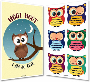 Combo Set of 2 Cute Owls Hooting Poster | Motivational Funny Quotes for ...