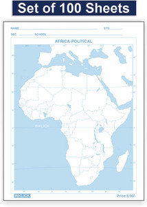 Africa Political Outline Map (Set of 100 Sheets) - Blank Practice Maps ...