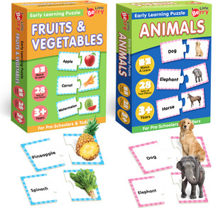 Little Berry Fruits, Vegetables and Animals Early Learning Puzzles for ...
