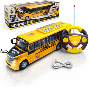 SMART BOY RC School Bus Toy Steering Wheel Remote, Lights & Music for ...
