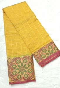 Buy Maguva pattu sarees Self Design Handloom Tissue Yellow Sarees ...