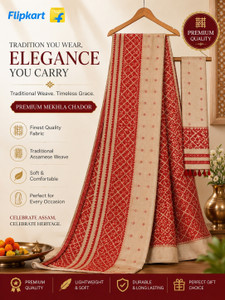 Buy BIVWEAR Self Design Mekhela Chador Raw Silk Gold Sarees Online ...