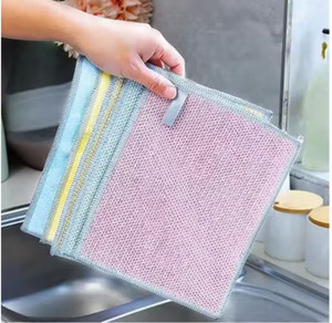 Trendera Non-Scratch Dish Wash Cloth Wire Dishwashing Rags Wet and Dry ...