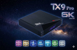 TX9 Android TV 8GB RAM/128GB ROM 64Bit Quad Core Wi-Fi UHD 6K 1080P ...