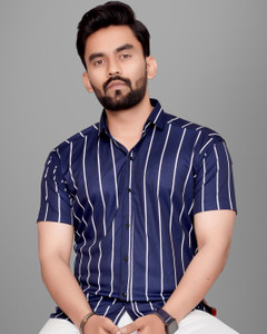 Blue Striped Shirt - Buy Blue Striped Shirt online at Best Prices in ...