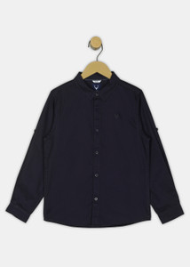 Allen Solly Boys Solid Casual Black Shirt - Buy Allen Solly Boys Solid ...
