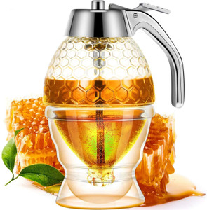 yorten Honey Dispenser Acrylic Container with Cup, Syrup and Sugar Pot ...