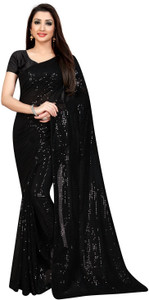 Black Sequin Saree - Buy Black Sequin Saree online at Best Prices in ...