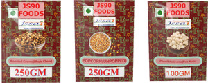 JS90 FOODS Healthy Snack Combo-250g Roasted Grams+250g Raw Unpopped ...