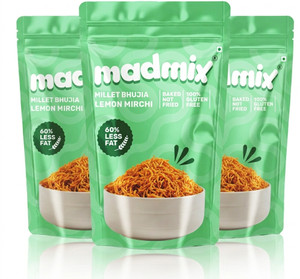 Madmix Lemon Mirchi Bhujia |100% Baked | 60% Less Fat |Lemon Flavour ...