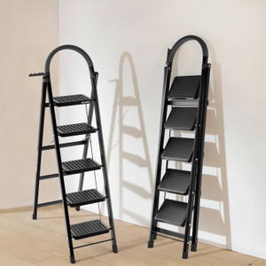 BUILDSKILL 5 Step Ladder for Home Use with Built-in Tool Tray | Heavy ...