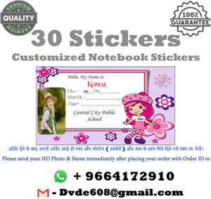 Devgifts 2.3 inch Kids Personalized Name Stickers with Photo (30 Pcs ...