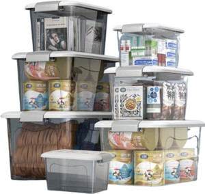 GRACIOUS MART Plastic Box Transparent Storage Container Lockable With ...