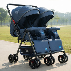 MeeMee Duo Glide Twin Baby Stroller with One-Hand Fold, Independent ...